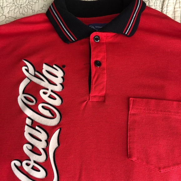 Coca Cola | Shirts | Coca Cola Vintage Polo Shirts Red W Big Logo ...